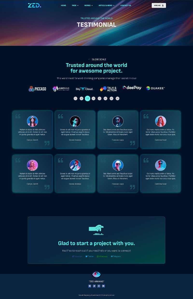 Zed - Programmer Resume & Portfolio Elementor Template Kit by Rometheme